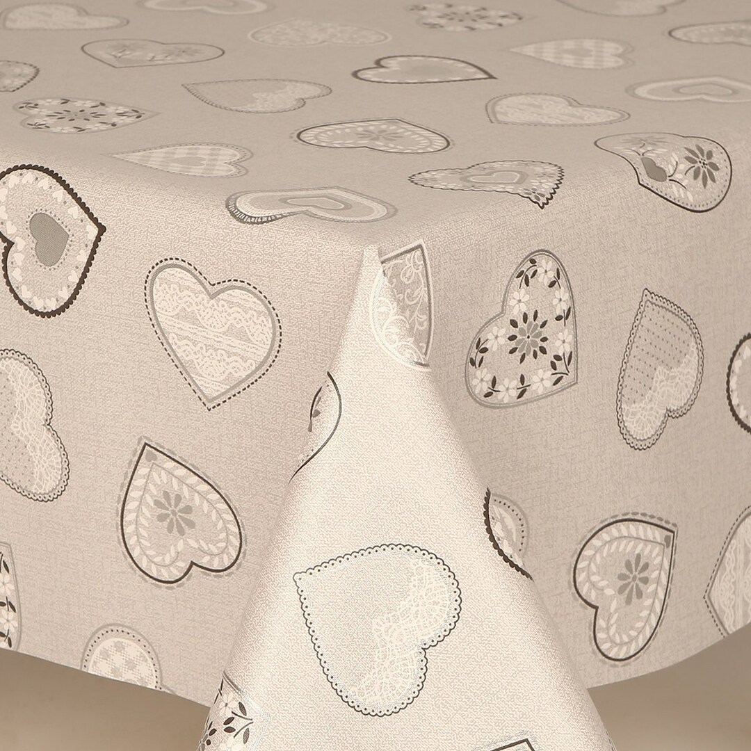 PVC Love Hearts Grey Grey Ground With Grey and White Love Hearts and ...