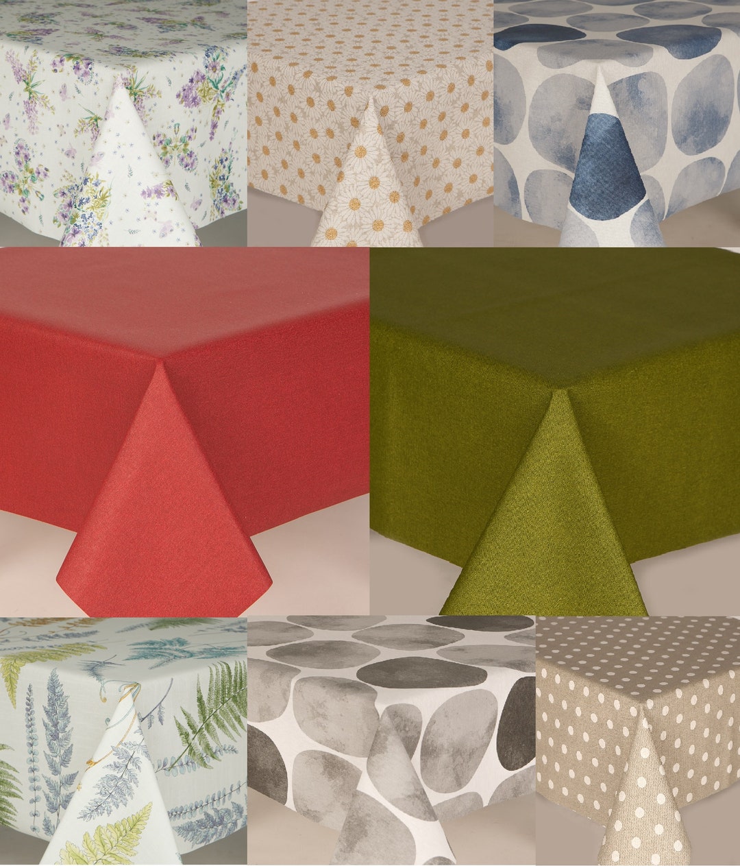 Bistro Round and Large Round Tablecloths Wipe Clean Acrylic Coated ...