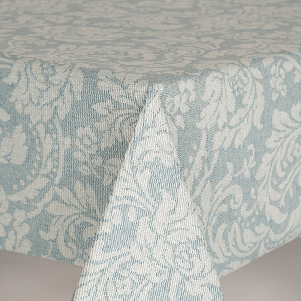 Classic Jacquard Damask Scrolls Oilcloth Tablecloth , Cotton Cloth With ...