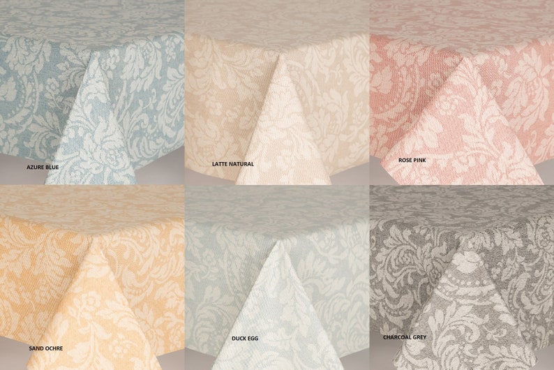 Classic Jacquard Damask Scrolls Oilcloth Tablecloth , Cotton Cloth With ...