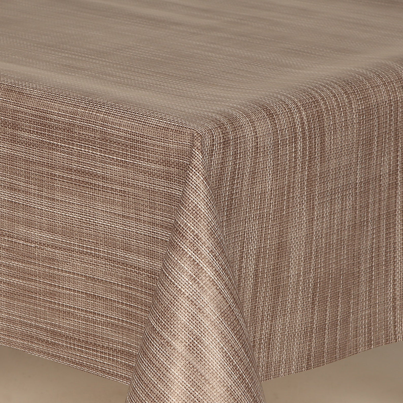 PVC Tablecloth Hessian Linen Woven Effect Grey Brown Print PVC Oilcloth ...