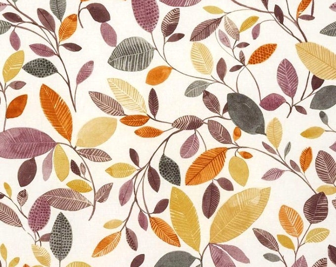 Oilcloth Tablecloth Molveno Leaves in Burnt Orange, Grey , Ochre ...