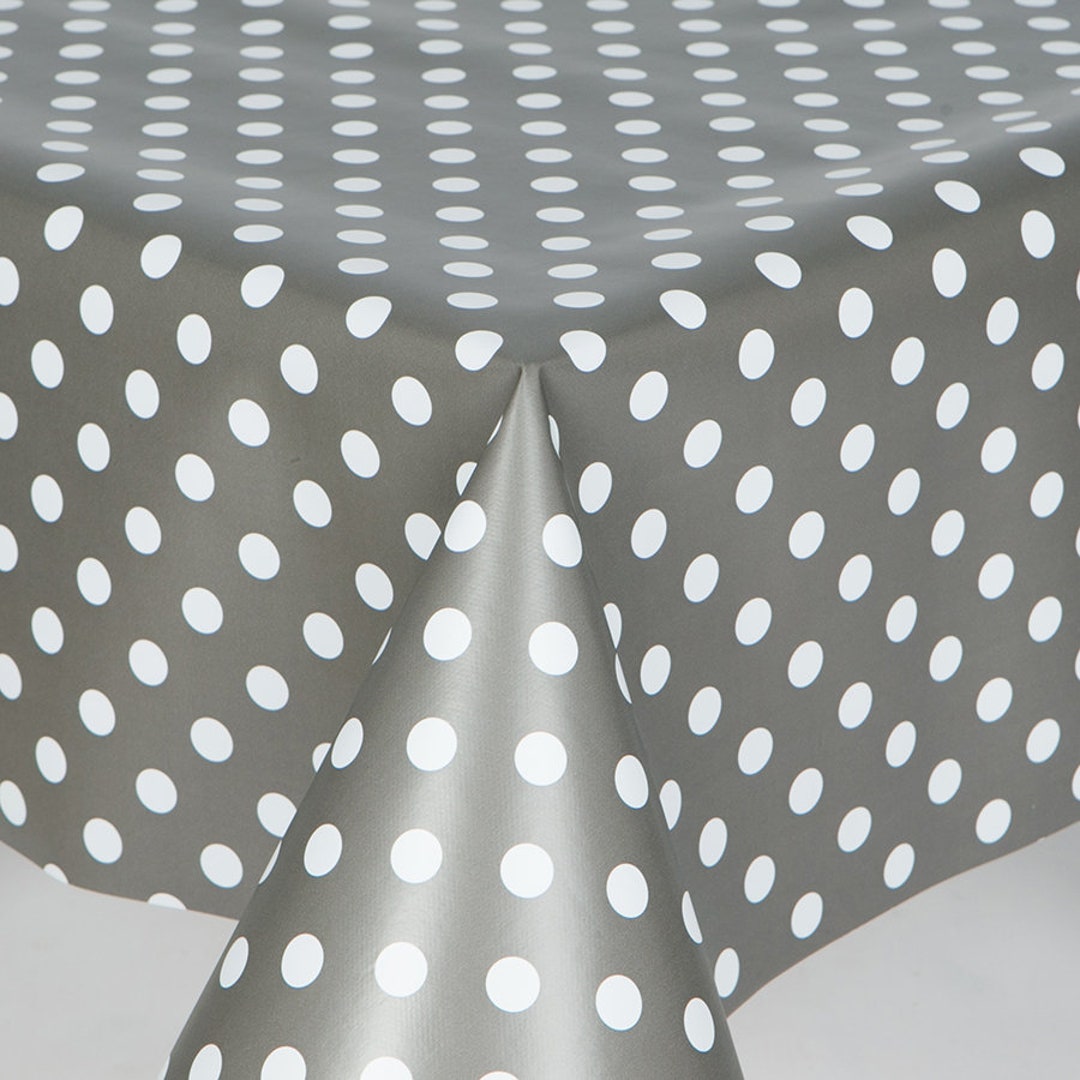 PVC Dark Grey Polkadot Design, Dark Grey Ground With White Polkadots ...