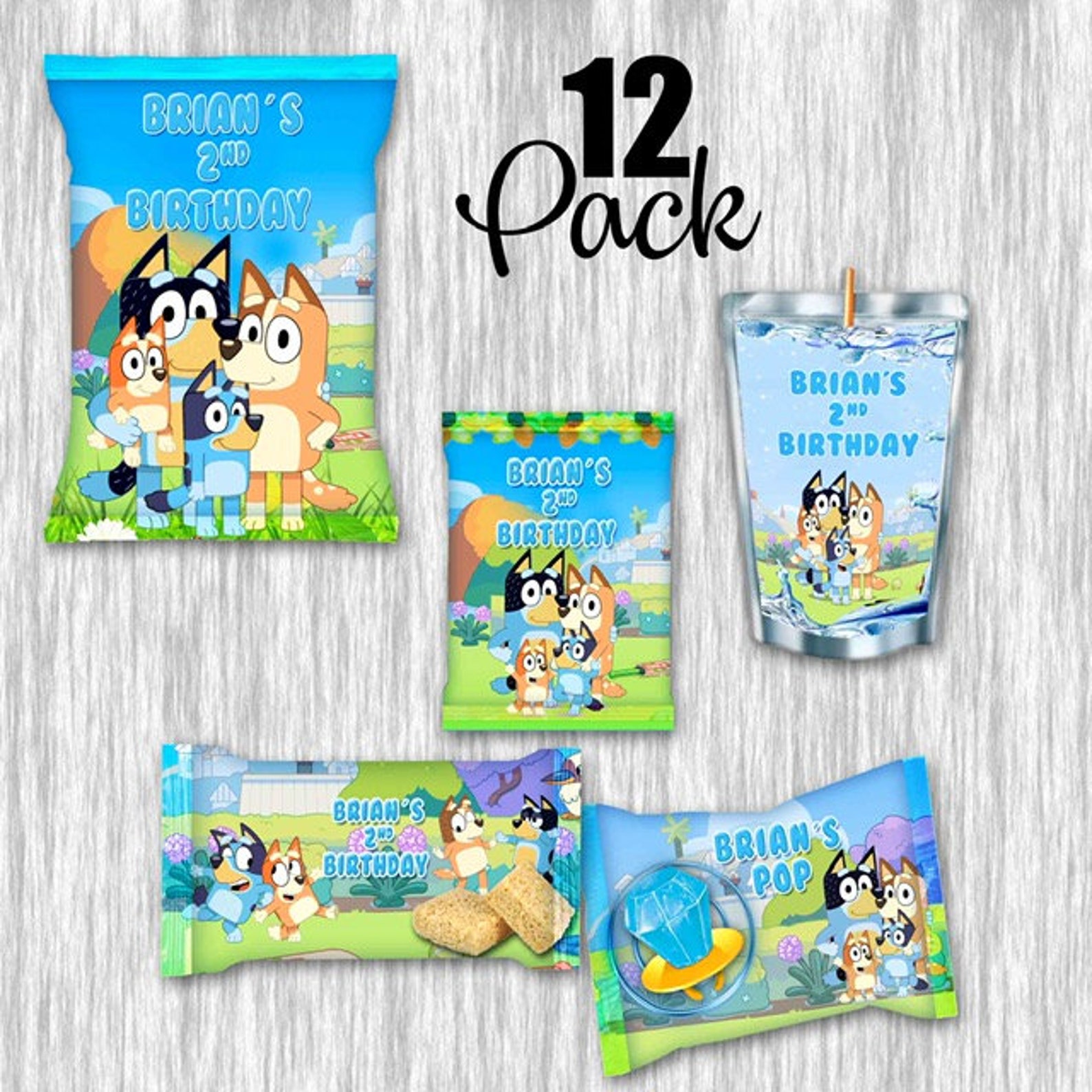Bluey Bundle Party Labels or Finished Snacks | Etsy