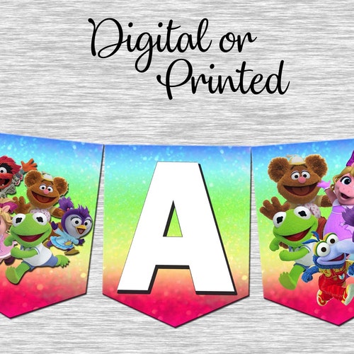 Muppet Babies Happy Birthday Banner Digital or Printed | Etsy