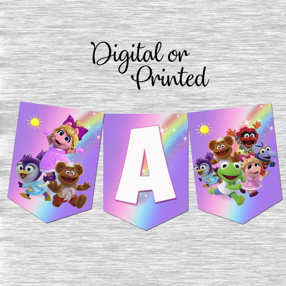 Muppet Babies Happy Birthday Banner Digital or Printed | Etsy
