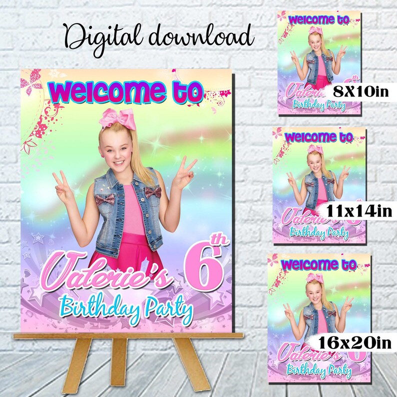 Jojo siwa welcome sign digital download YOU PRINT | Etsy