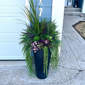 Faux Succulent Planter Drop In, Planters for Porch, Front Door Planters ...