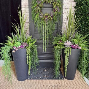 Faux Succulent Planter Drop In, Planters for Porch, Front Door Planters ...