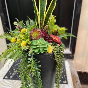 Faux Succulent Planter Drop-in, Faux Urn Filler, Planters for Porch ...
