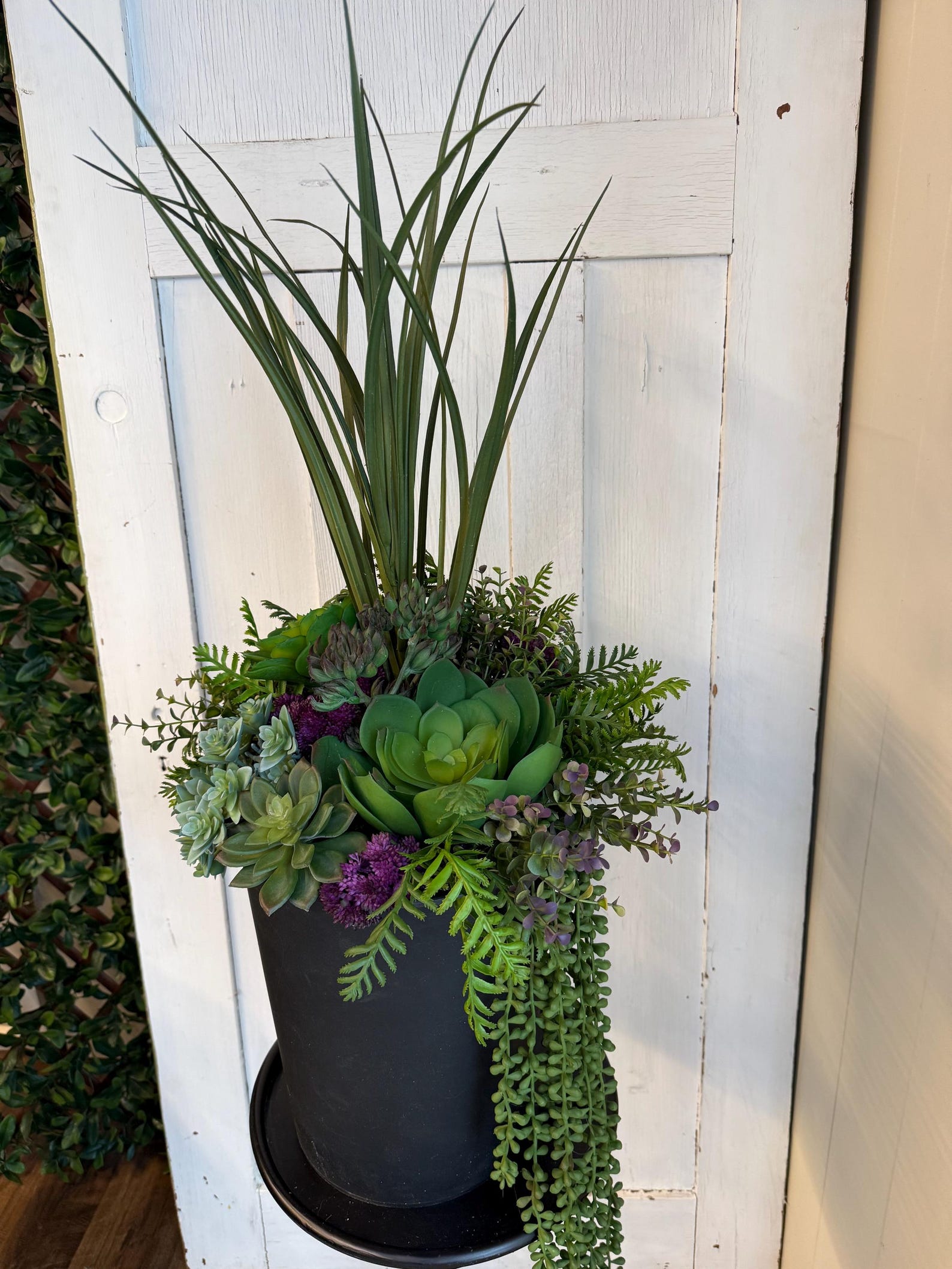 Faux Succulent Planter Drop In, Planters for Porch, Front Door Planters ...