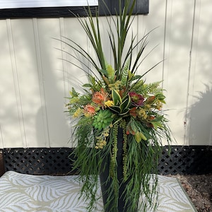 Faux Succulent Planter Drop In, Faux Urn Filler , Planters for Porch ...