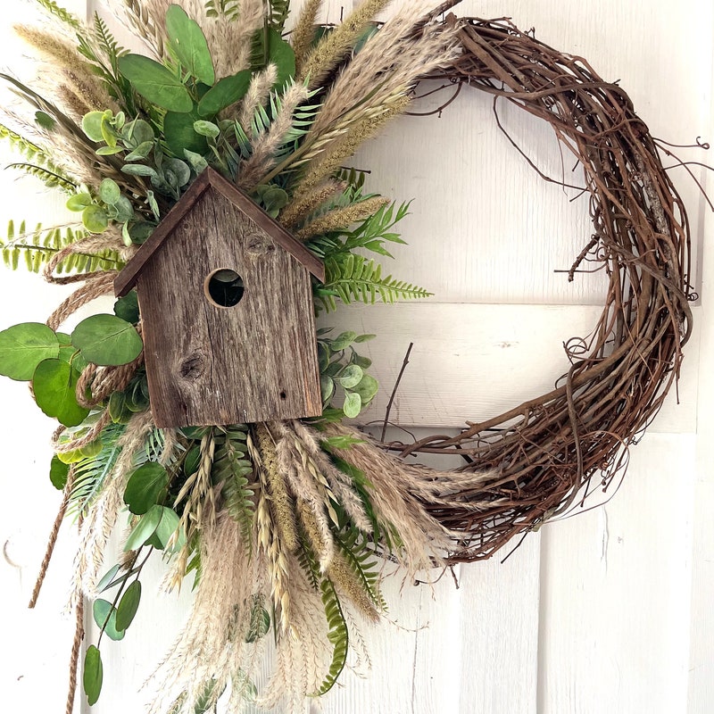 Birdhouse Wreath - Etsy