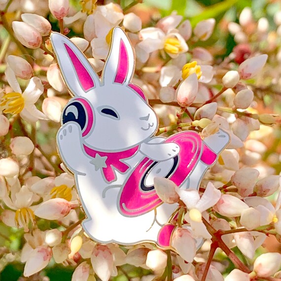 DJ Rabbit Enamel Pin - Etsy