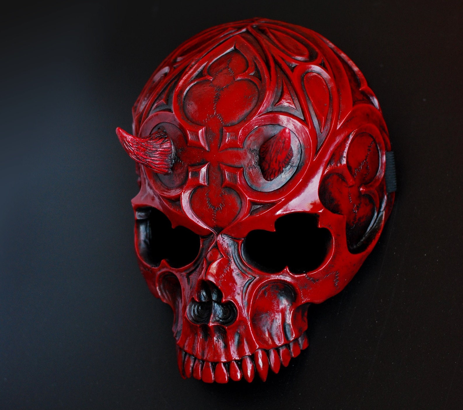 Gothic Mask in Red - Etsy