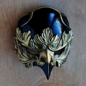 Bird Mask Black and Gold - Etsy