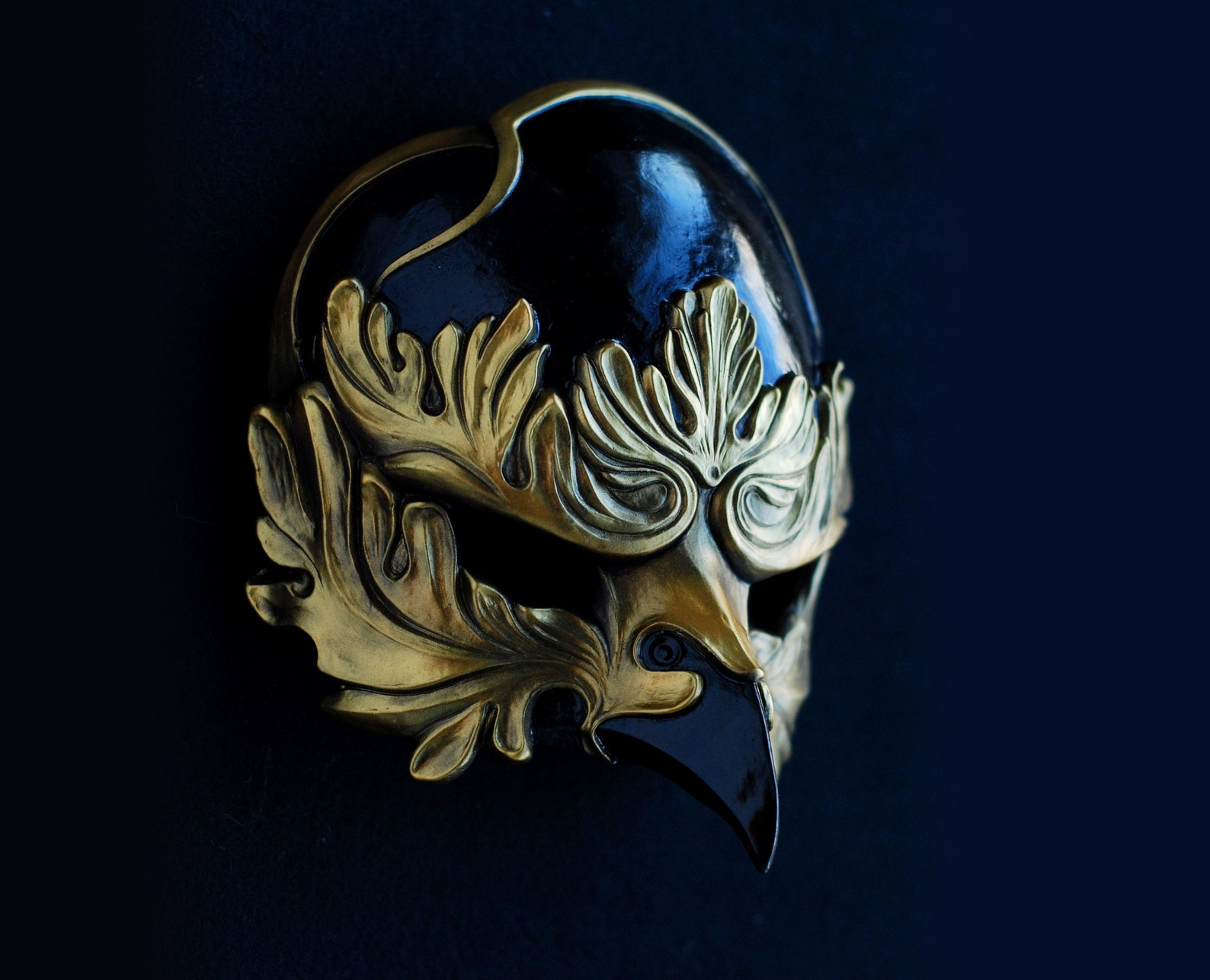 Bird Mask Black and Gold - Etsy