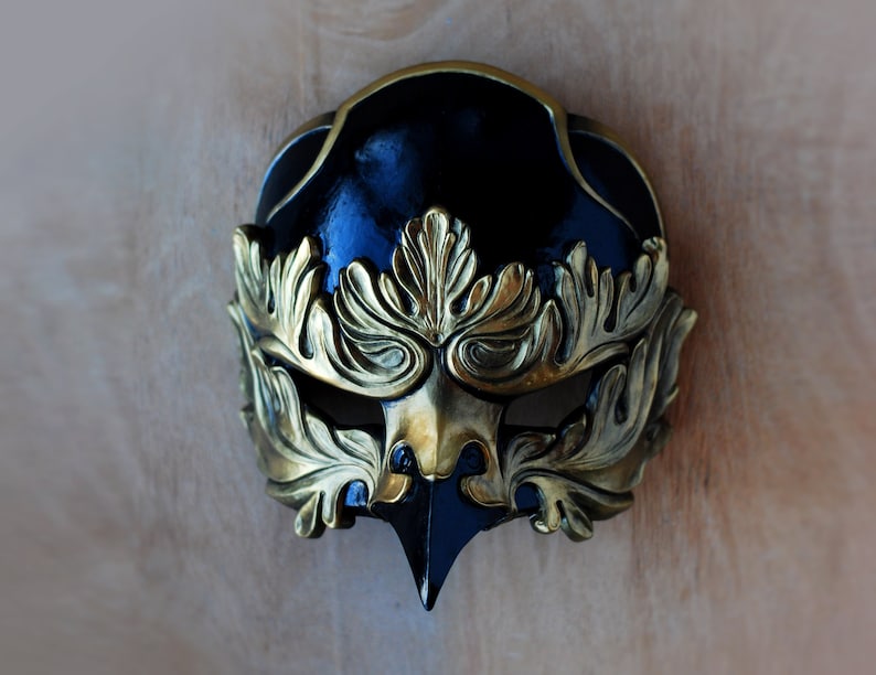Bird Mask Black and Gold - Etsy
