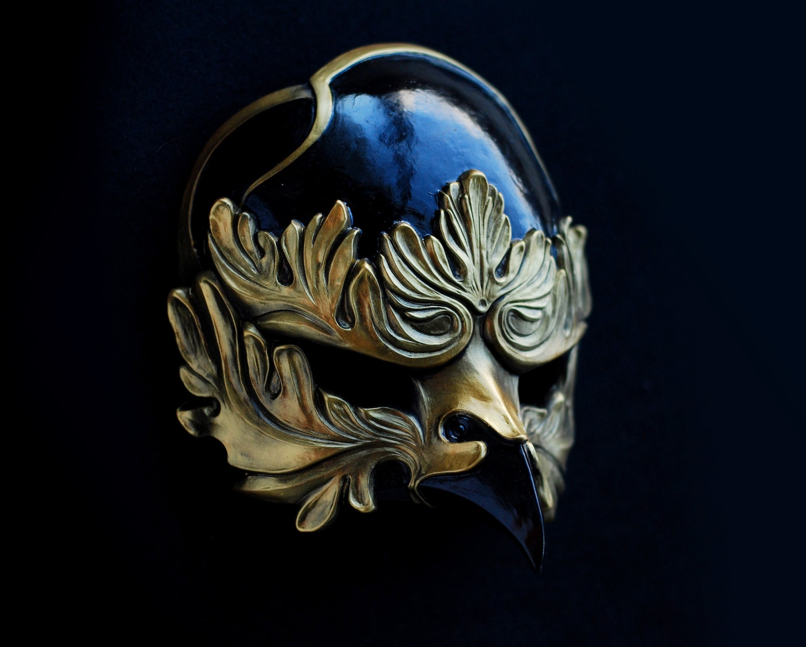 Bird Mask Black and Gold - Etsy