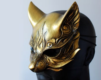 Fox Skull Mask Hecate gold Ver. Mask Fox Larp Gn Furry Roleplay Cosplay ...