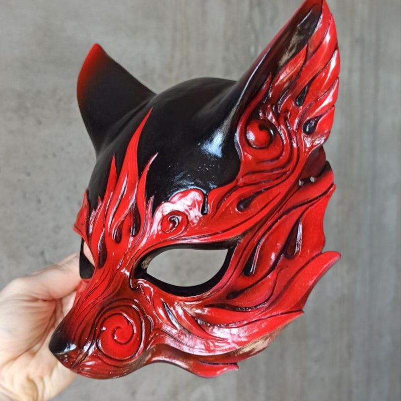 Anime Kitsune Face Mask - Etsy