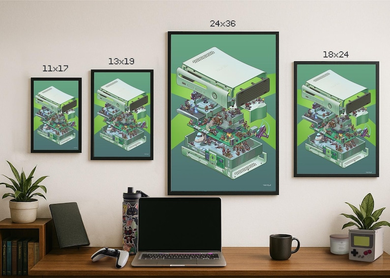 Xbox 360 Exploded Diagram: Retro Gaming Art Print - Etsy