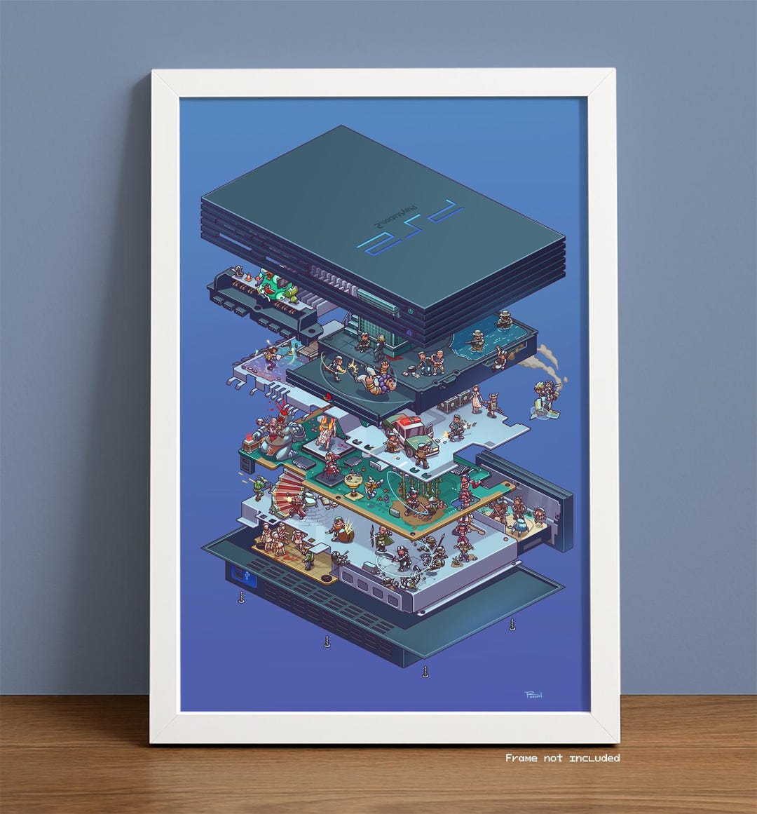 PS2 Exploded Diagram: Retro Gaming Art Print - Etsy