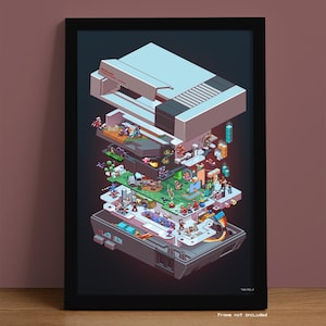 NES Exploded Diagram: Retro Gaming Art Print - Etsy