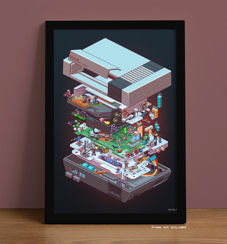 NES Exploded Diagram: Retro Gaming Art Print - Etsy