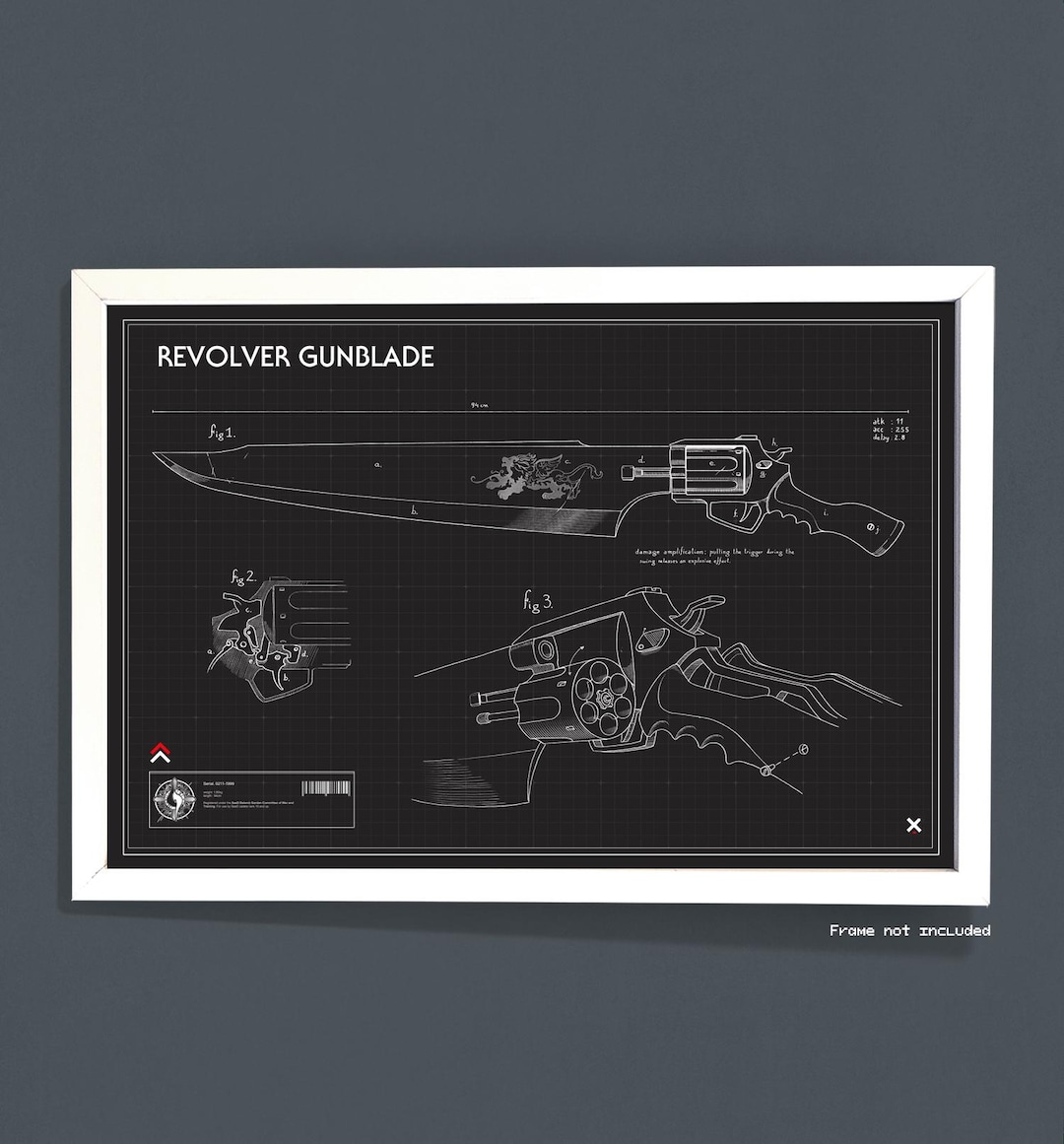 Gunblade FF8 Blueprint Design 13x19" - Etsy