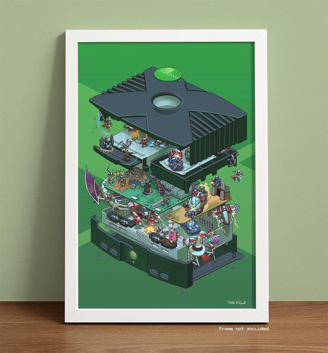 Xbox Exploded Diagram: Retro Gaming Art Print - Etsy