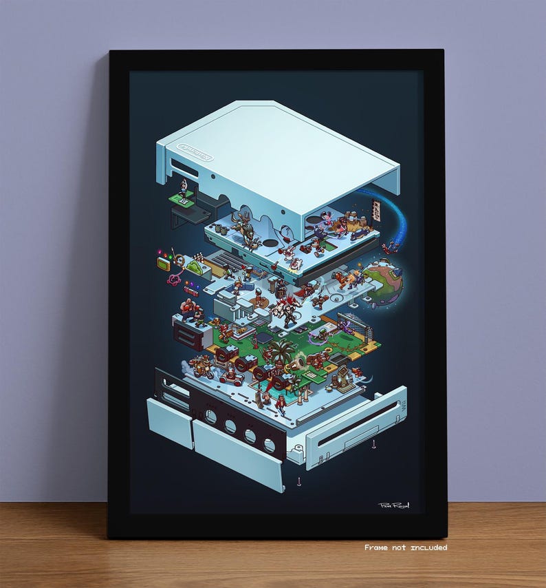 Wii Exploded Diagram: Retro Gaming Art Print - Etsy