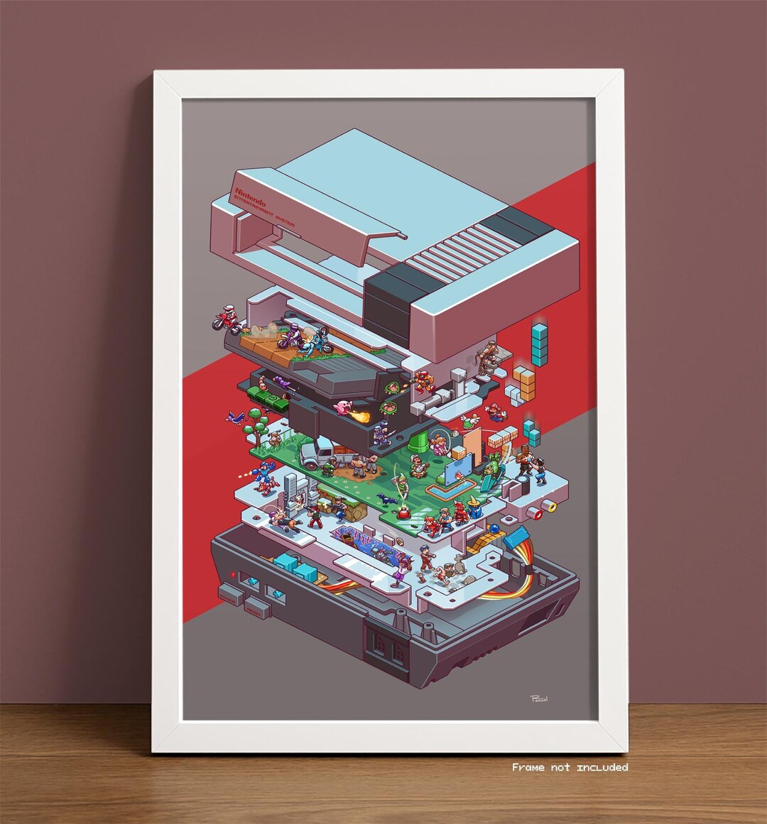 NES Exploded Diagram: Retro Gaming Art Print - Etsy