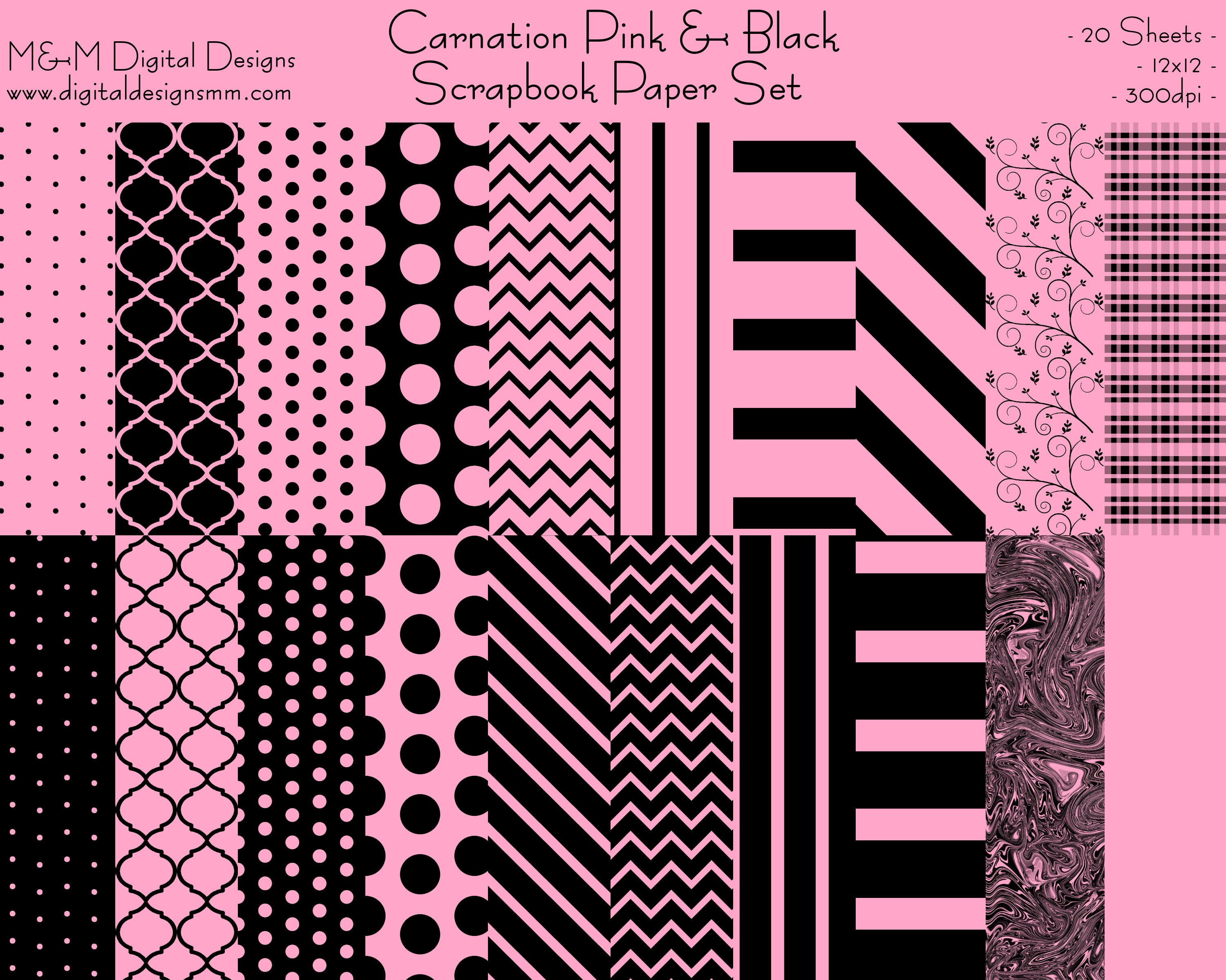 Scrapbooking Paper Pink And Black