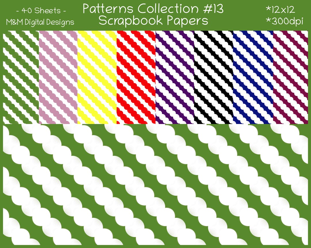 Patterns Collection 13 Scrapbook Paper. 12x12 Digital Paper - Etsy