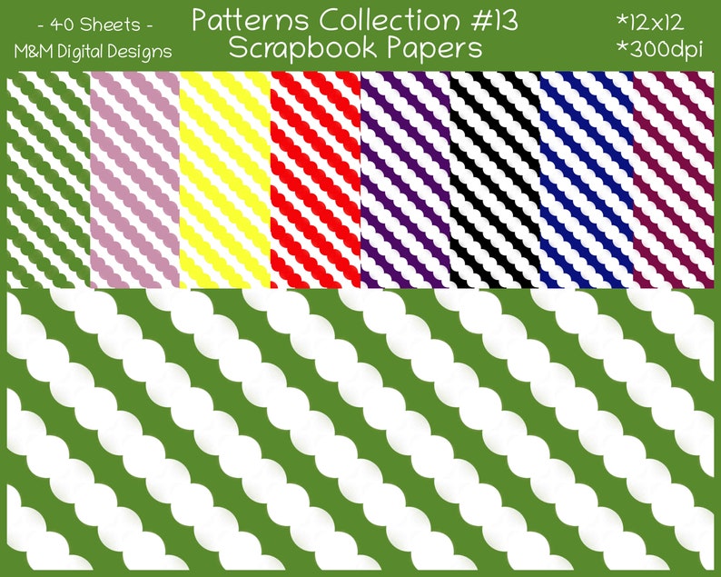 Patterns Collection 13 Scrapbook Paper. 12x12 Digital Paper - Etsy