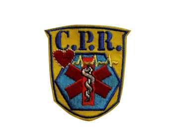CPR First Aid Certified & Trained Patch 3 Inch Embroidered Iron/sew-on Badge CPR Certified DIY ...