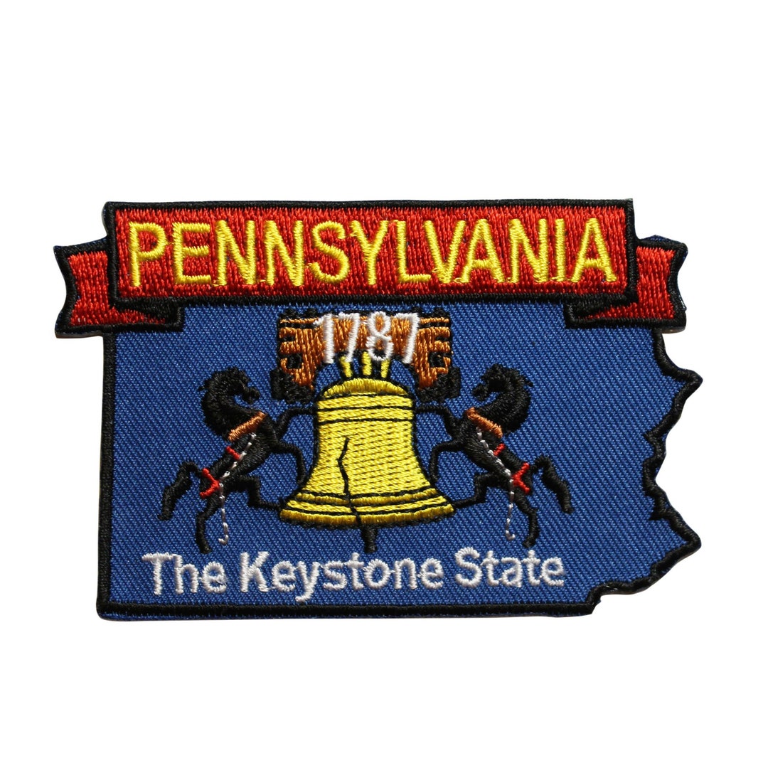 State of Pennsylvania Embroidered Iron on Patch Keystone - Etsy