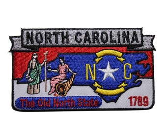 North Carolina Patch State Flag Grayscale Embroidered Iron on AH6 - Etsy
