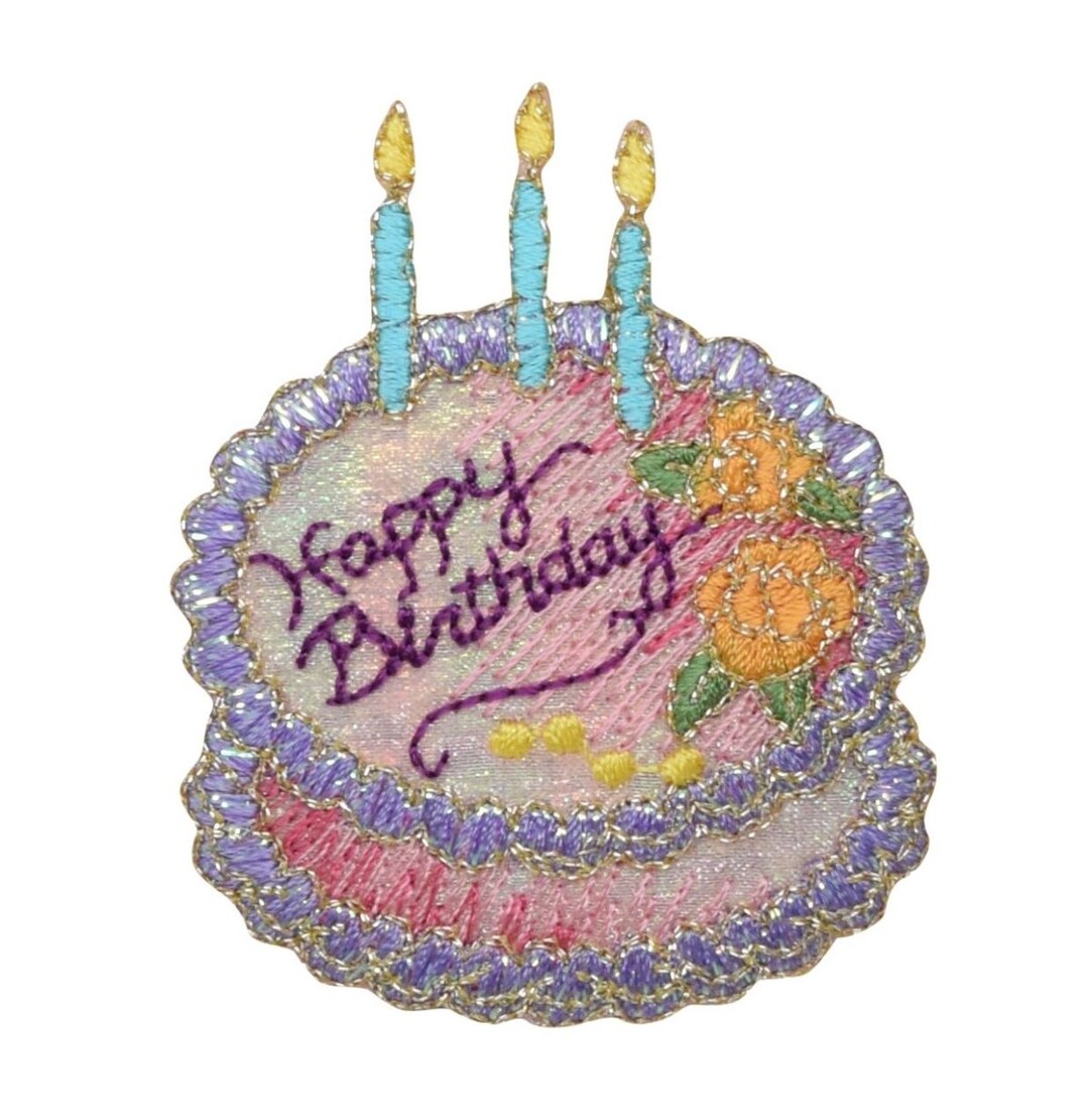Cake Happy Birthday Embroidered Iron on Patch - Etsy