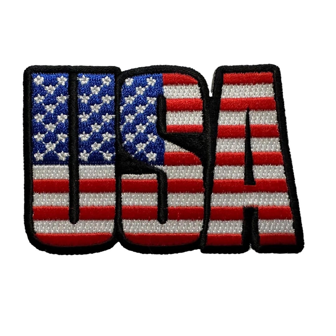 USA American Flag Embroidered Iron on Patch - Patriotic America US 90-B ...