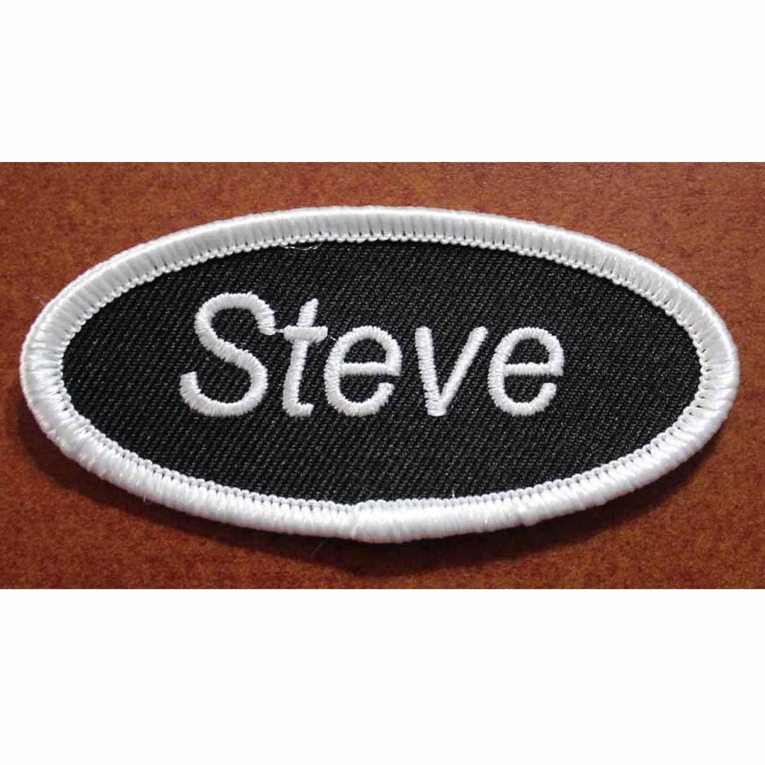 Steve Name Tag Iron On Patch 3 INCH For Uniform Work Shirt Mechanic ...