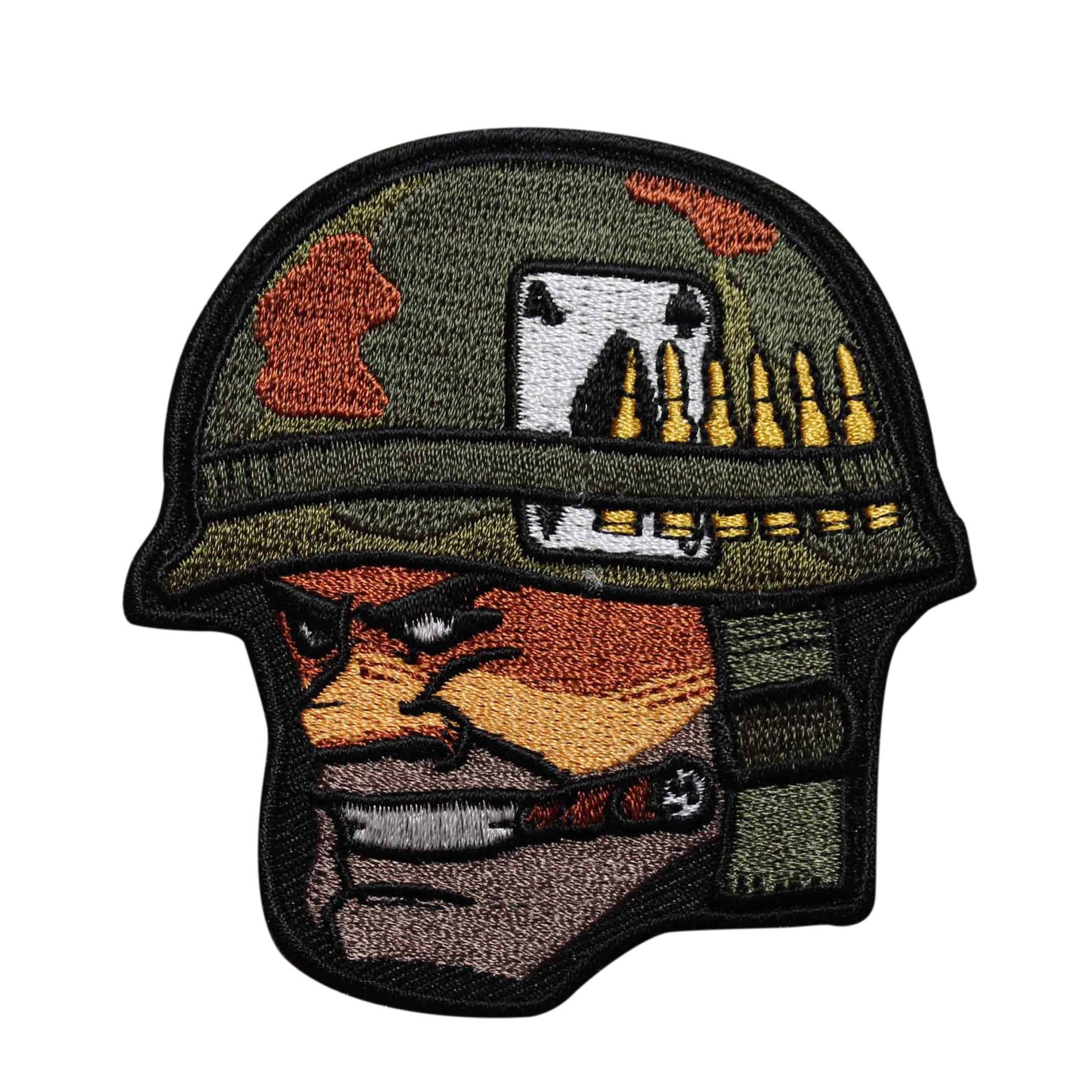 Hard Core Soldier Embroidered Iron On Patch Biker Military | Etsy