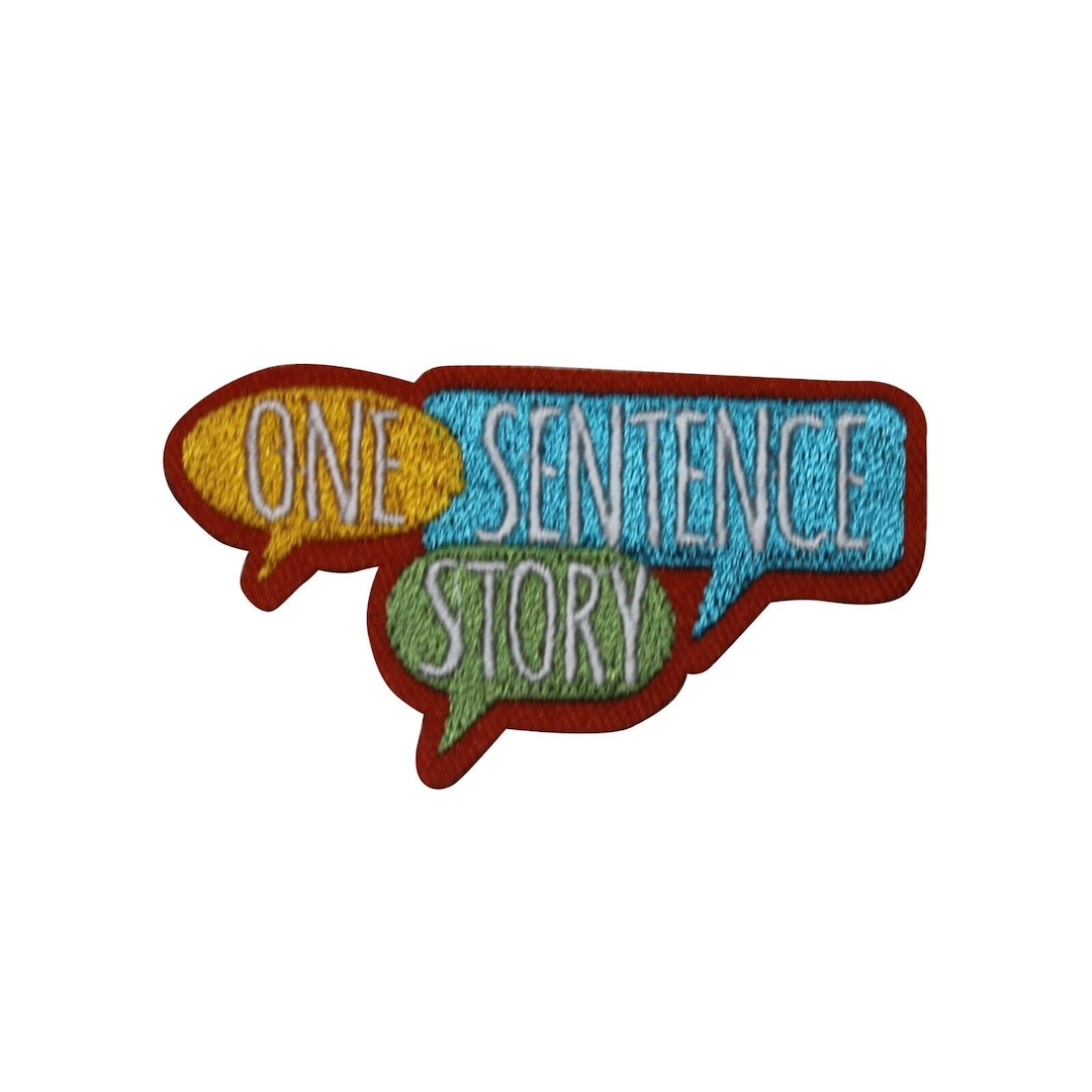 One Sentence Story Embroidered Iron on Patch Writing Fun Kids Boys ...