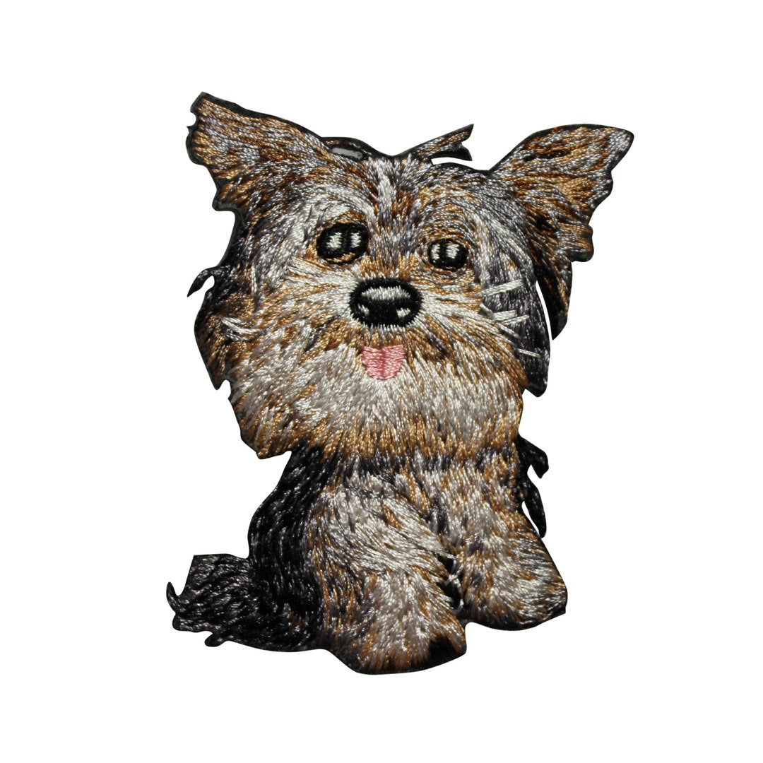 Animal Club Yorkie Embroidered Iron on Patch Yorkshire Terrier Dog ...