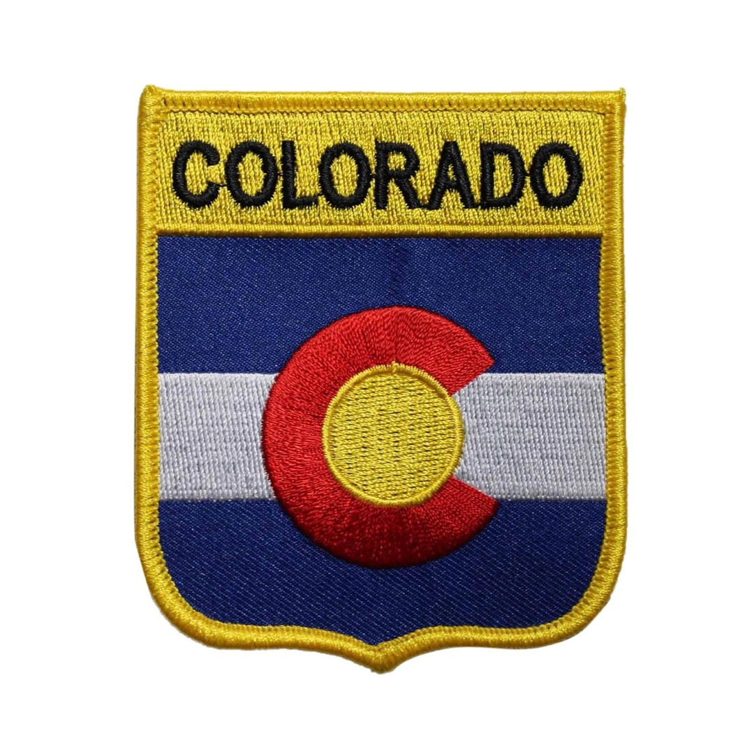 State of Colorado Flag Shield Embroidered Iron on Patch - Travel ...