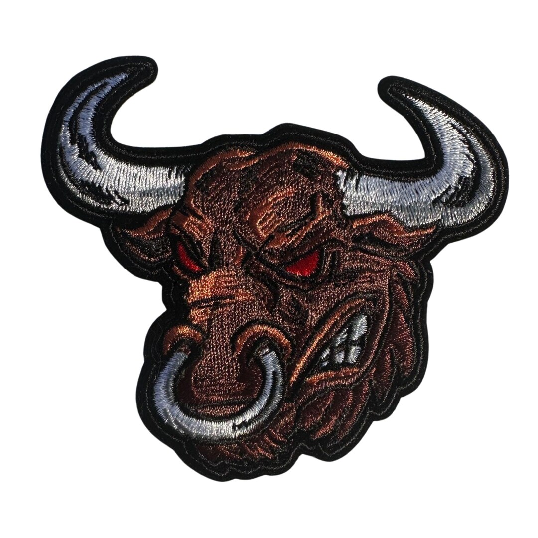 Angry Bull Embroidered Iron on Patch - Etsy