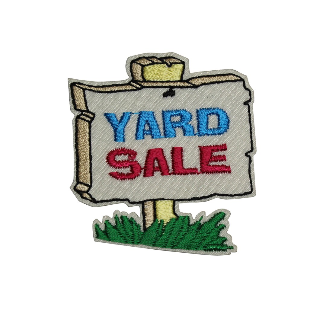 Yard Sale Embroidered Iron on Patch Garage Buy Sell Boys Girls Kids - Etsy