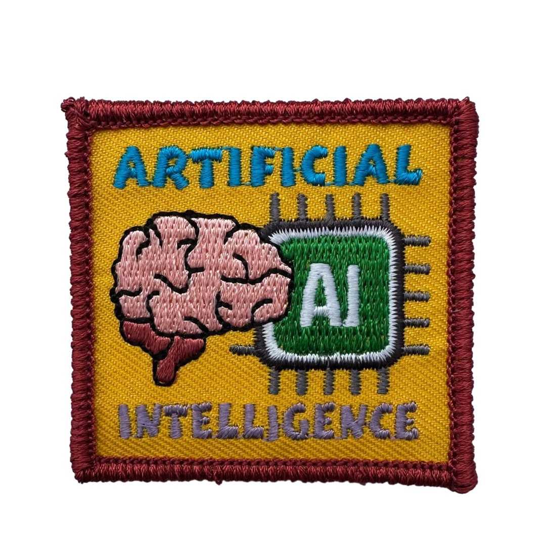 AI Artificial Intelligence Embroidered Iron on Patch Boys Girls Scouts ...