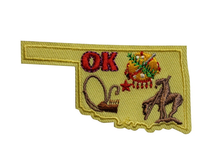 Oklahoma Embroidered Iron on Patch 2 INCH US State Travel Souvenir - Etsy